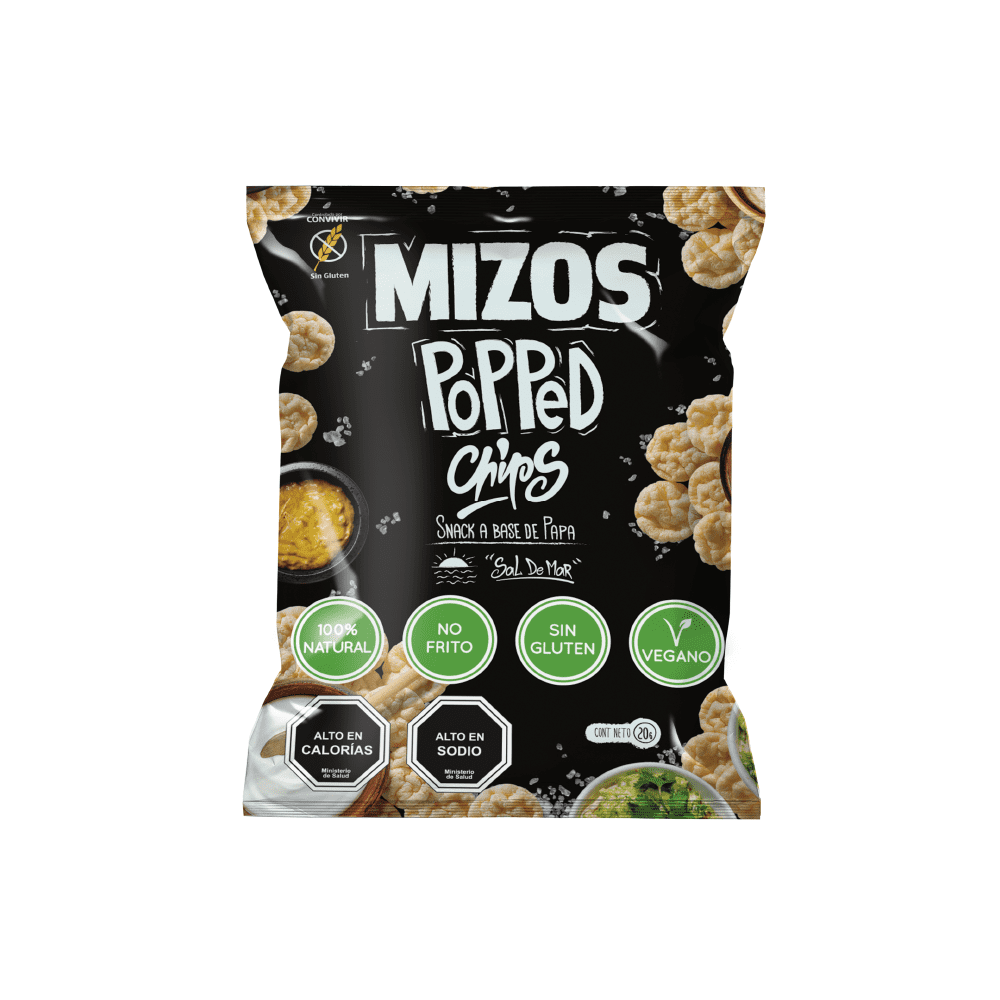 Popped Chips con Sal de Mar - 20 gr | Mizos